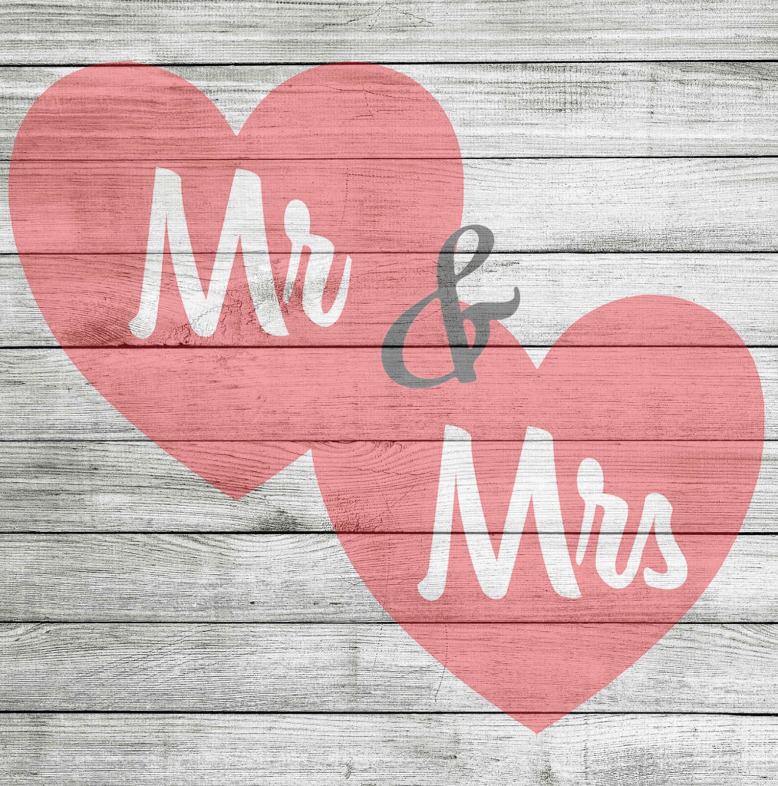 Mr. and Mrs. With Hearts SVG, JPG and PNG *instant Download* - Etsy