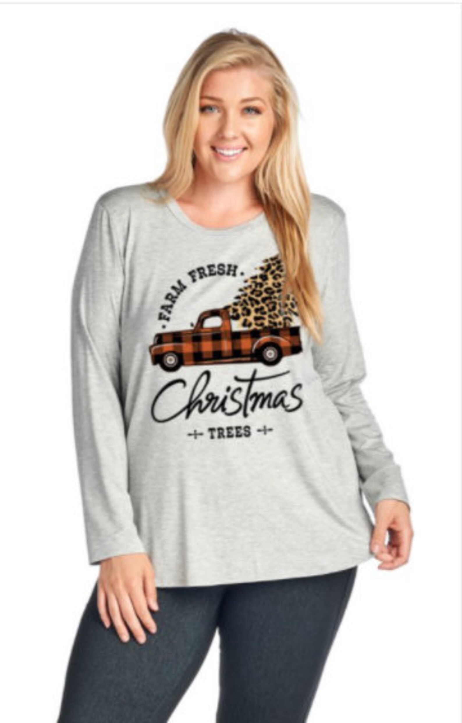 Farm Fresh Christmas Trees Plus Size Long Sleeve Shirt - Etsy