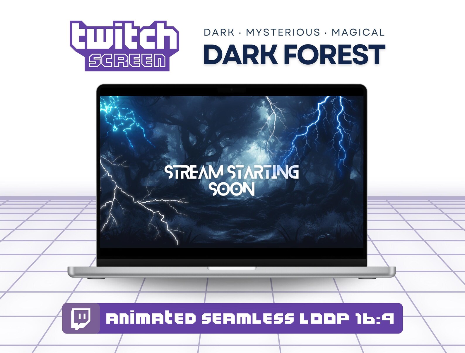 DARK Twitch Stream Screens Halloween Overlay Package Animated Vtuber ...