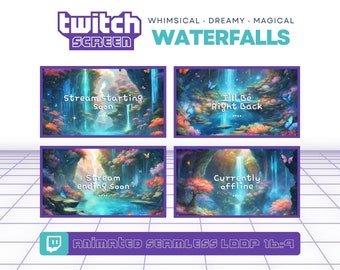Twitch Stream Screens Overlays Package Twitch Animated Vtuber Background Animated Stream Screens ...