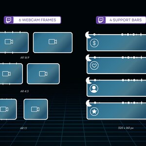 Blue Twitch Stream Screens Overlays Package Twitch Animated Vtuber ...