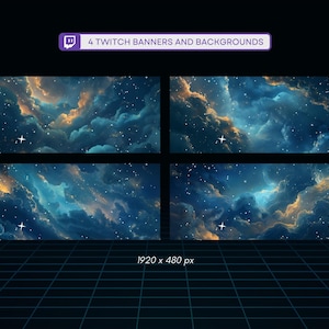 Blue Twitch Stream Screens Overlays Package Twitch Animated Vtuber ...