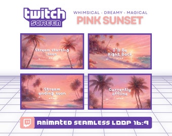 Twitch Stream Screens Overlays Package Twitch Animated Vtuber Background Animated Stream Screens ...