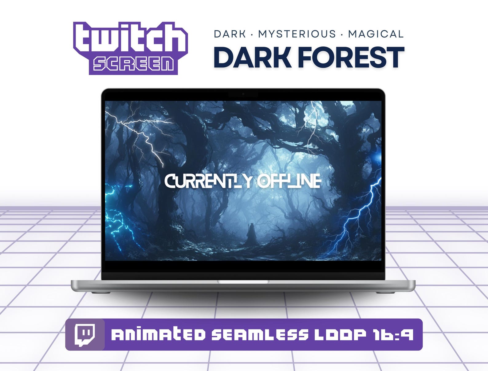 DARK Twitch Stream Screens Halloween Overlay Package Animated Vtuber ...