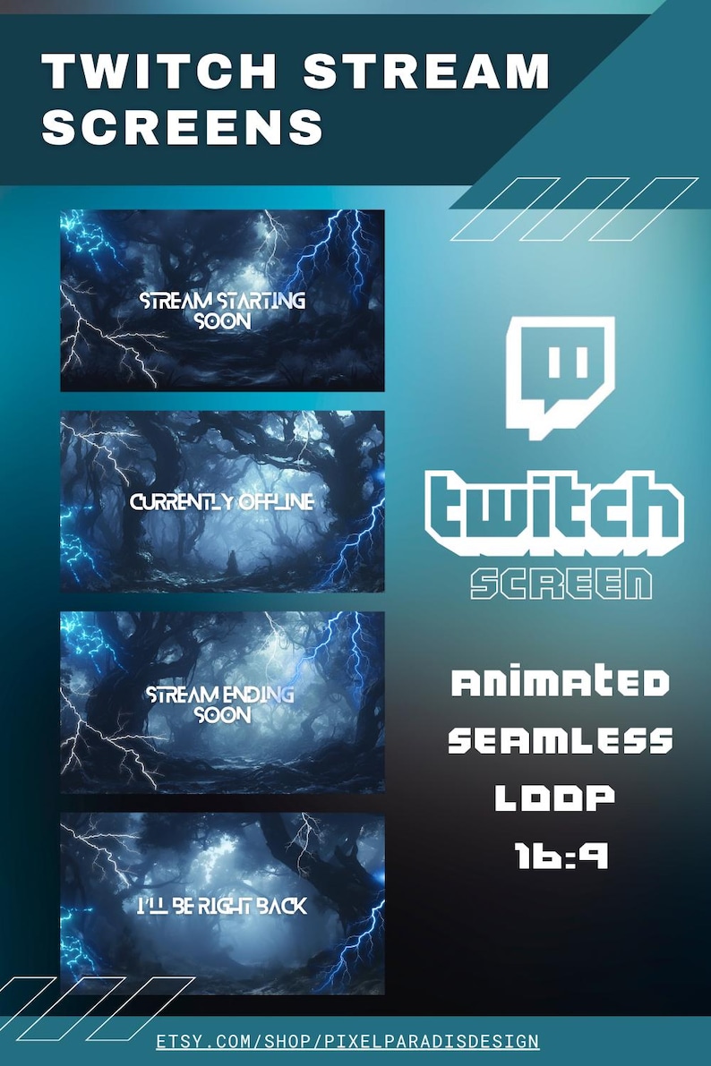 DARK Twitch Stream Screens Halloween Overlay Package Animated Vtuber ...