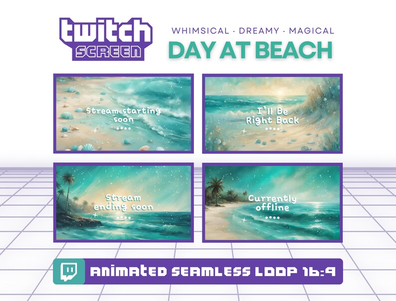 Twitch Stream Screens Overlays Package Twitch Animated Vtuber Background Animated Stream Screens ...