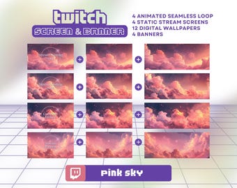 Purple Twitch Stream Screens Overlays Galaxy Neon Animated Vtuber Backgrounds Cozy Twitch ...