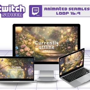 Twitch Stream Screens Overlays Package Twitch Animated Vtuber ...
