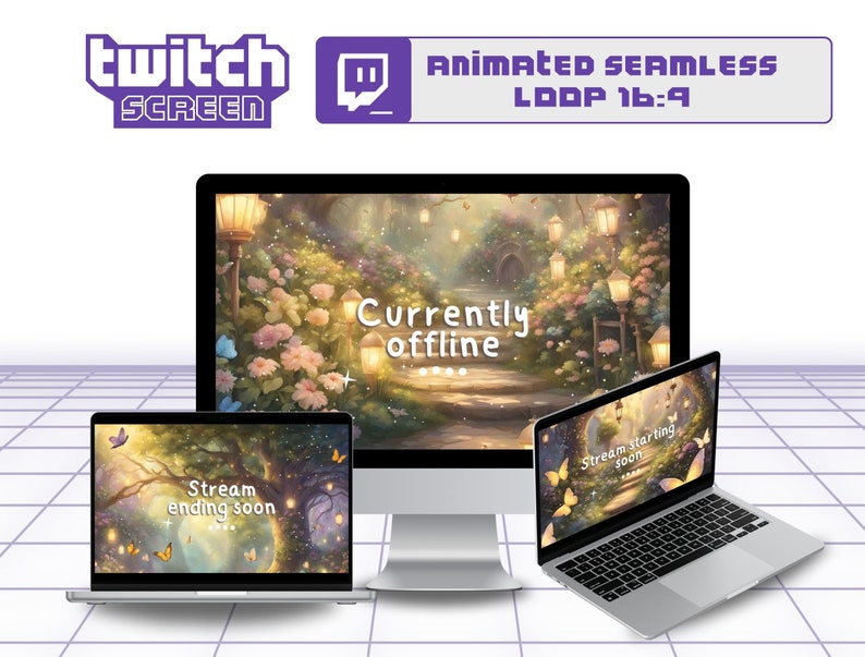 Twitch Stream Screens Overlays Package Twitch Animated Vtuber ...