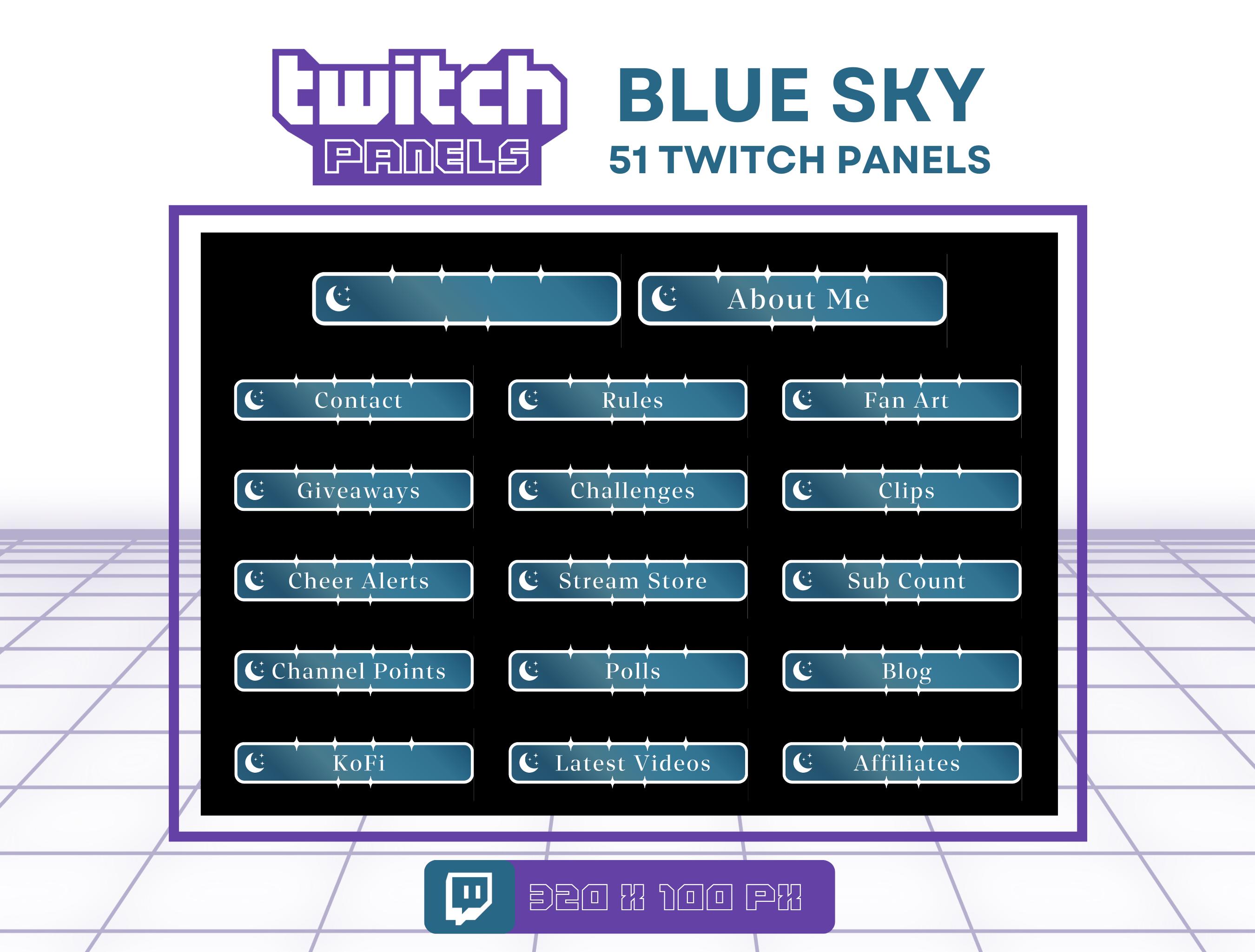 Blue Twitch Stream Screens Overlays Package Twitch Animated Vtuber ...