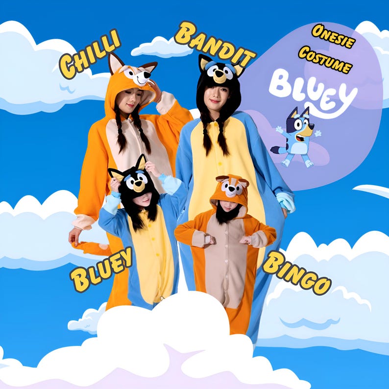 Bluey Bingo Onesie for Kids Adults Family Matching Pajamas Bluey ...