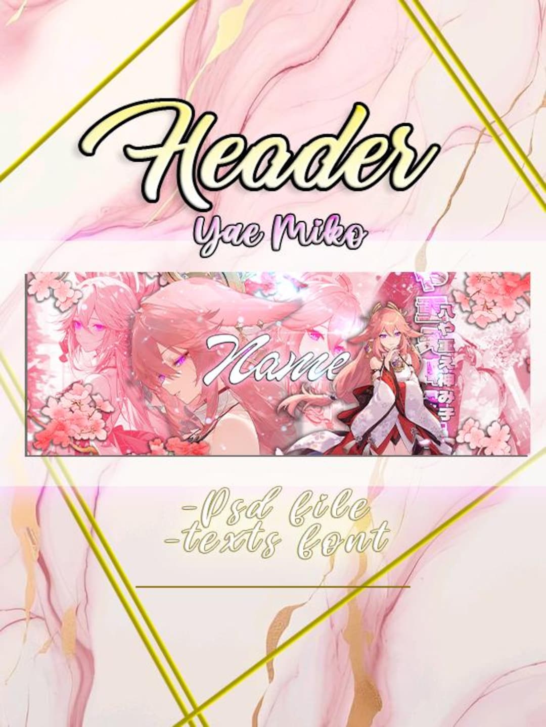 Yae Miko Banner Genshin Impact Inspired | Twitch & Discord - Etsy