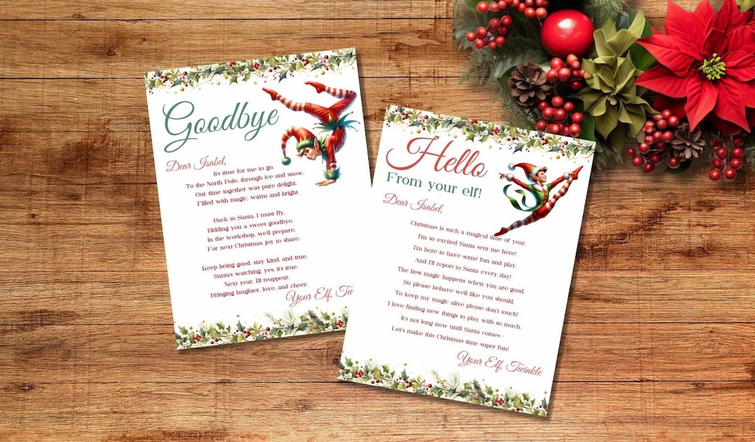 Elf Arrival Letter, Printable Template, Gymnastic Elf Goodbye Letter ...