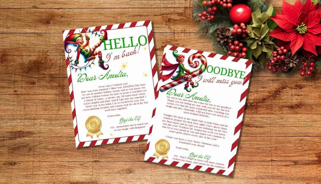Elf Arrival Letter, Im Here Printable Template, Elf Goodbye Letter ...