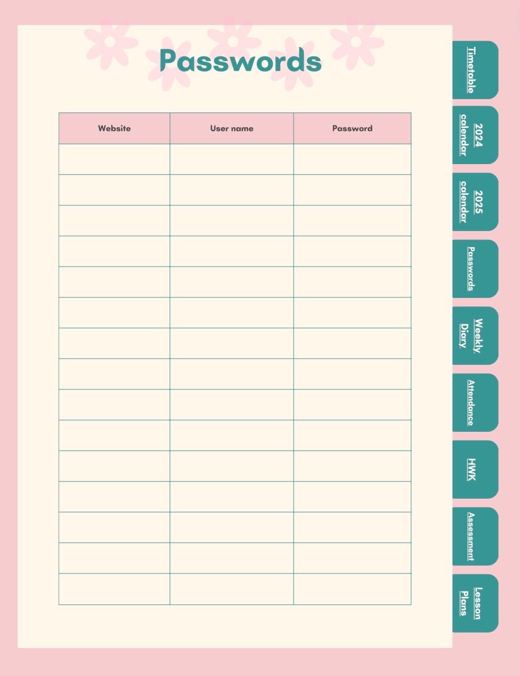 Digial Teacher Planner, 2024-2025, Back to School Academic Organiser ...