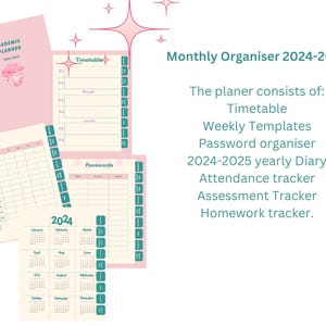 Digial Teacher Planner, 2024-2025, Back to School Academic Organiser ...