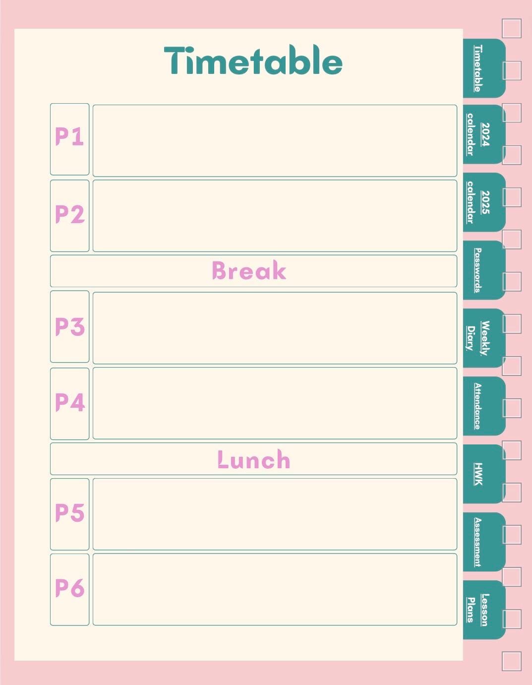 Digial Teacher Planner, 2024-2025, Back to School Academic Organiser ...