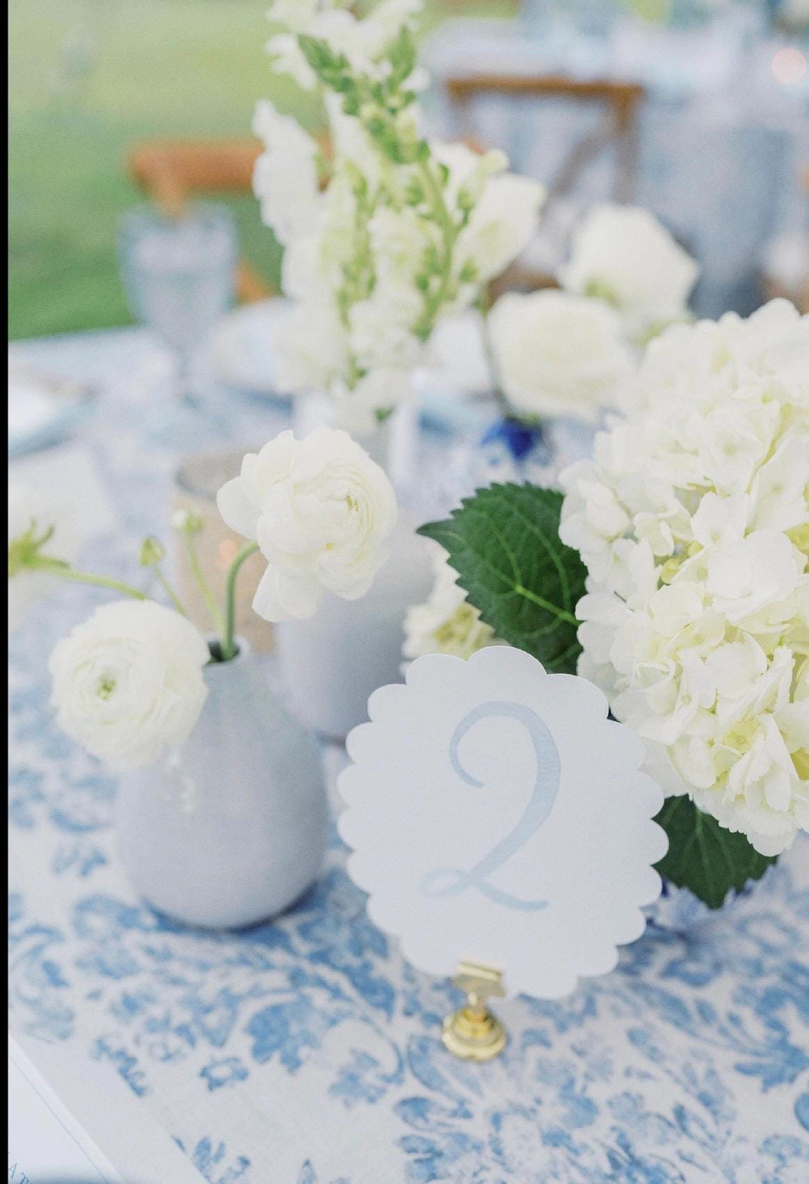 Scalloped Watercolor Table Numbers - Etsy