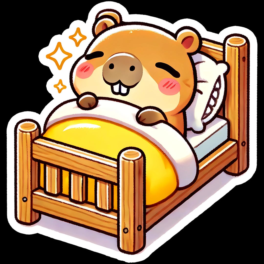 Funny Capybara in Bed Waterproof Sticker, Laptop Decal (3 Inch) - Etsy