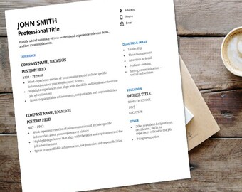 Modern Firefighter Resume Template - Etsy
