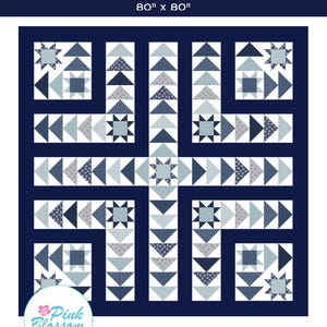 Modern Star Crossed Quilt Pattern, PDF Download, 80 X 80 Quilt Pattern ...
