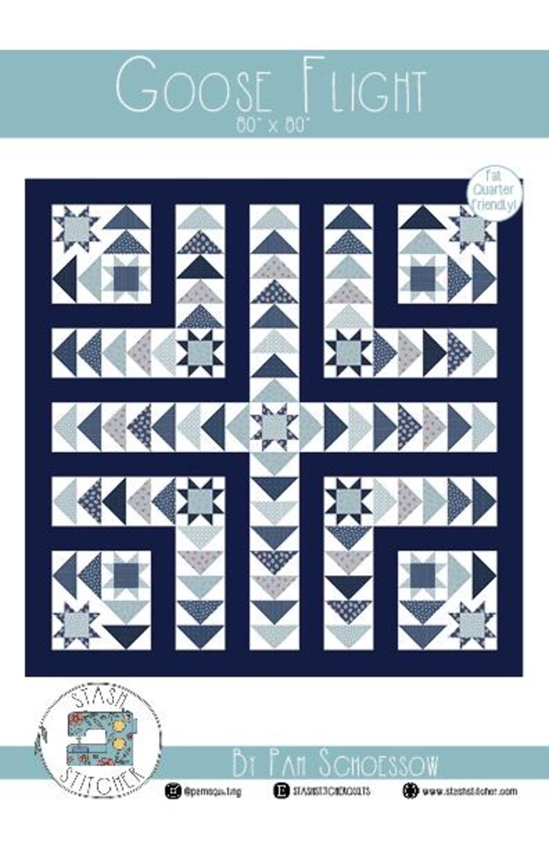 Goose Flight Modern Quilt Pattern, PDF Download, 80" X 80", Beginner to ...