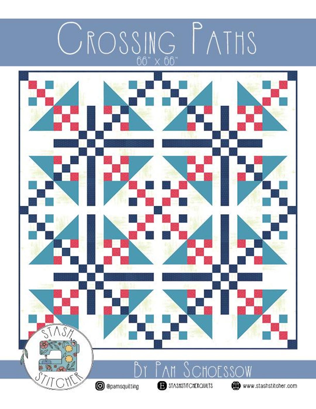Crossing Paths Quilt Pattern PDF – 66x66 Lap Quilt – Beginner Friendly ...