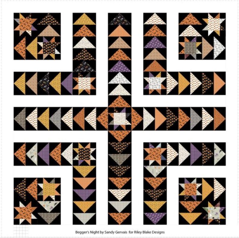 Modern Star Crossed Quilt Pattern, PDF Download, 80 X 80 Quilt Pattern for a Confident Beginner ...