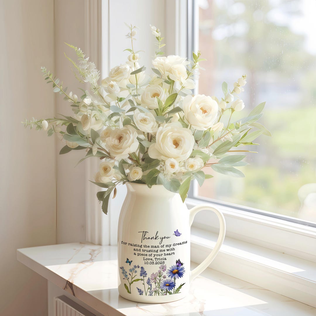 Personalised Mother of the Groom Flower Vase, Custom Flower Vase for ...