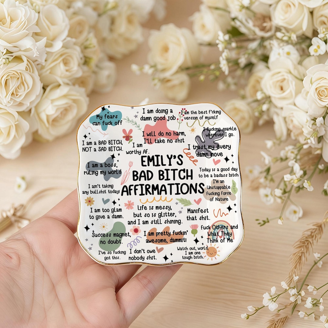 Personalized My Swear Affirmations Ring Dish, Custom Name Jewelry Dish ...