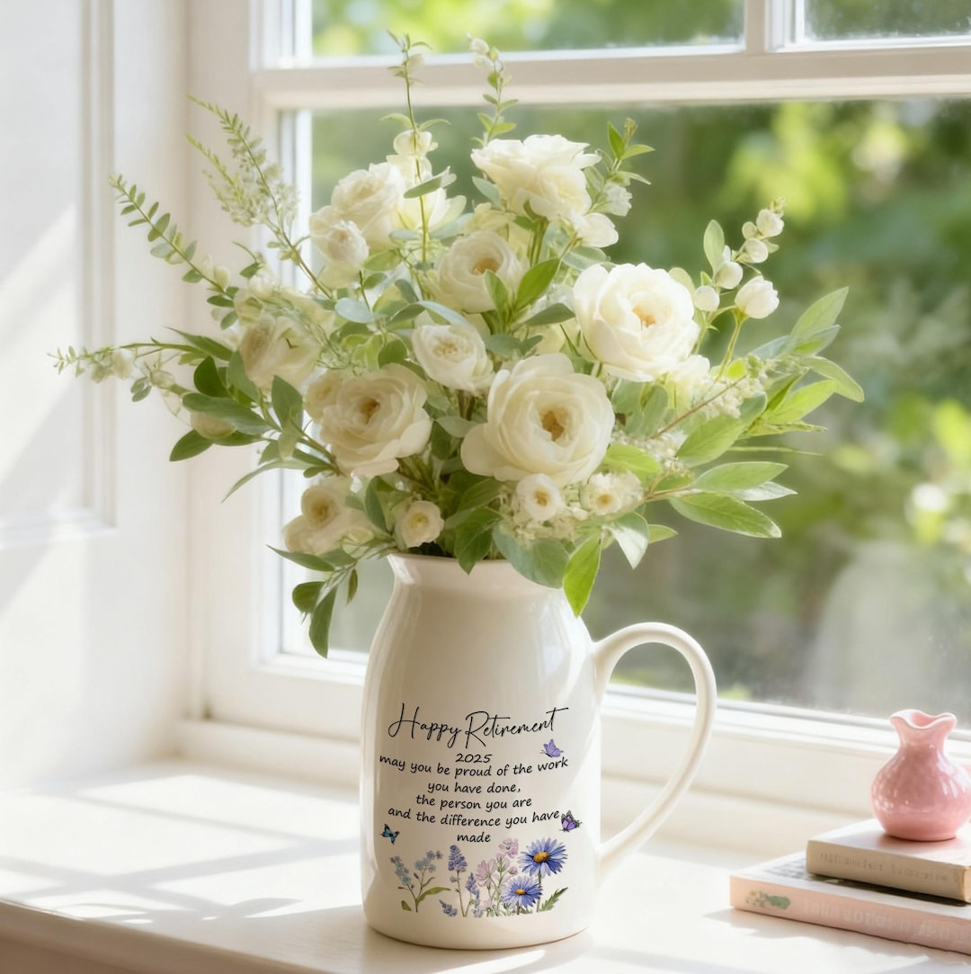 Personalized Retirement Gifts for Women, Retirement Ceramic Flower Vase ...