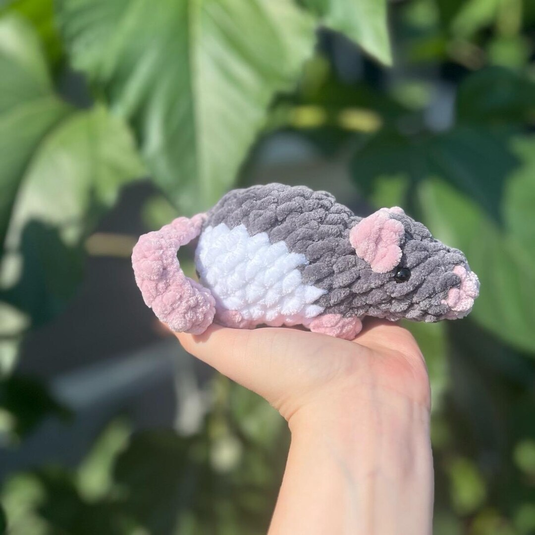 Rat & Opossum Shopkeeper, Crochet Pocket Pal - Etsy