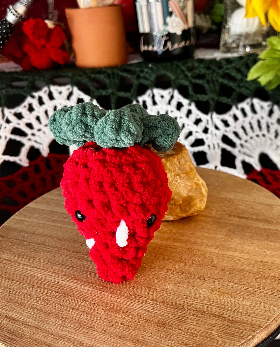 Strawberry Stress Squish, Stress Relief Crochet Squishy - Etsy