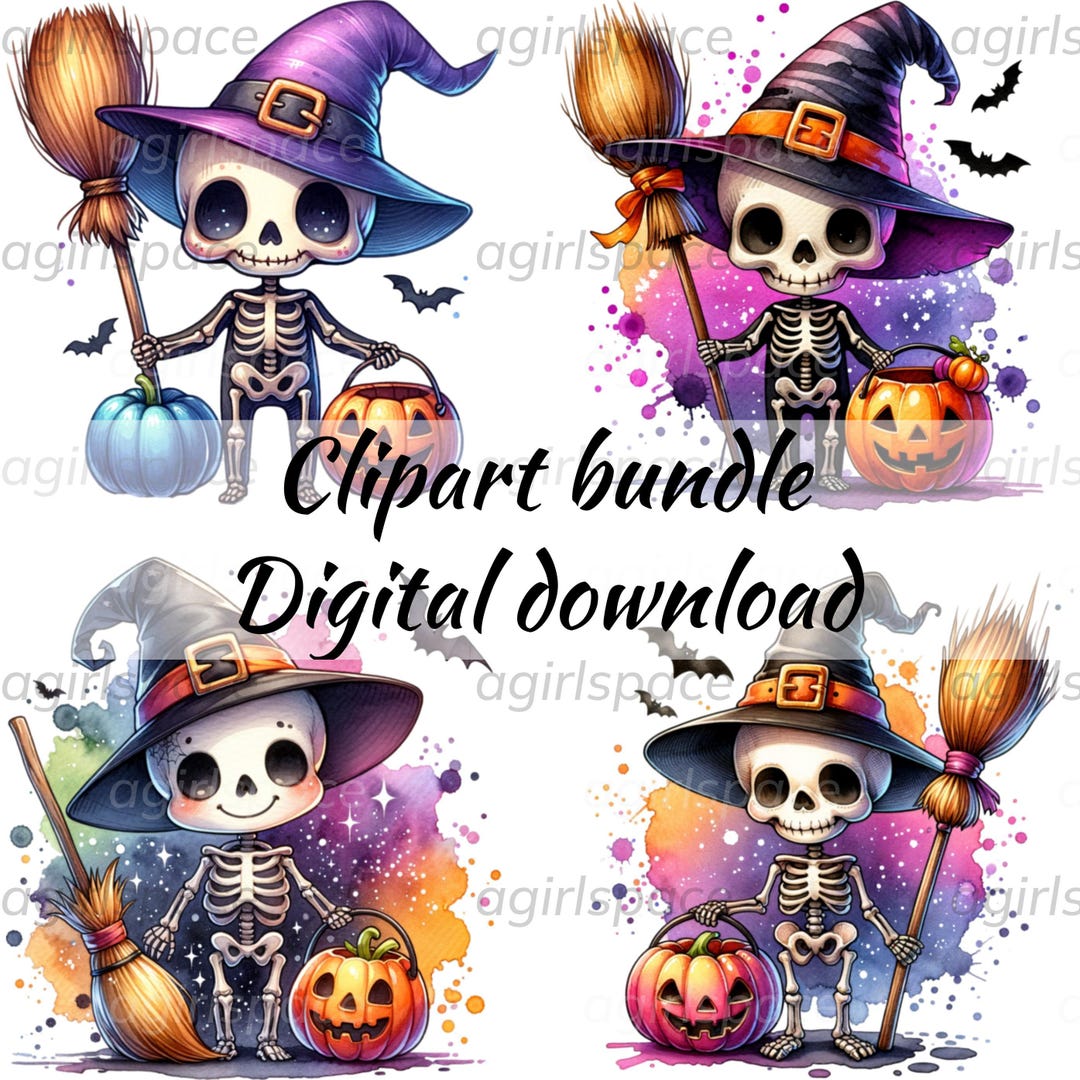 Skeleton Witch Png, Skeleton Clipart Skeleton Png - Etsy