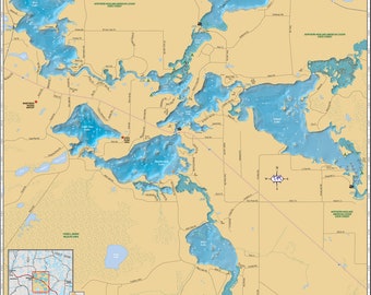 3D Minocqua Chain Wall Map - Etsy