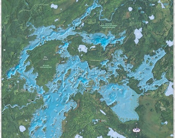 3D Turtle Flambeau Flowage Wall Map - Etsy