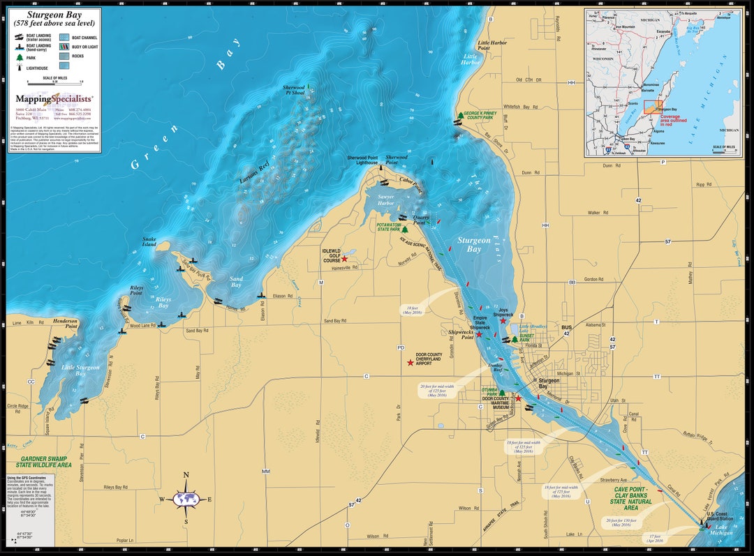 3D Sturgeon Bay Wall Map - Etsy