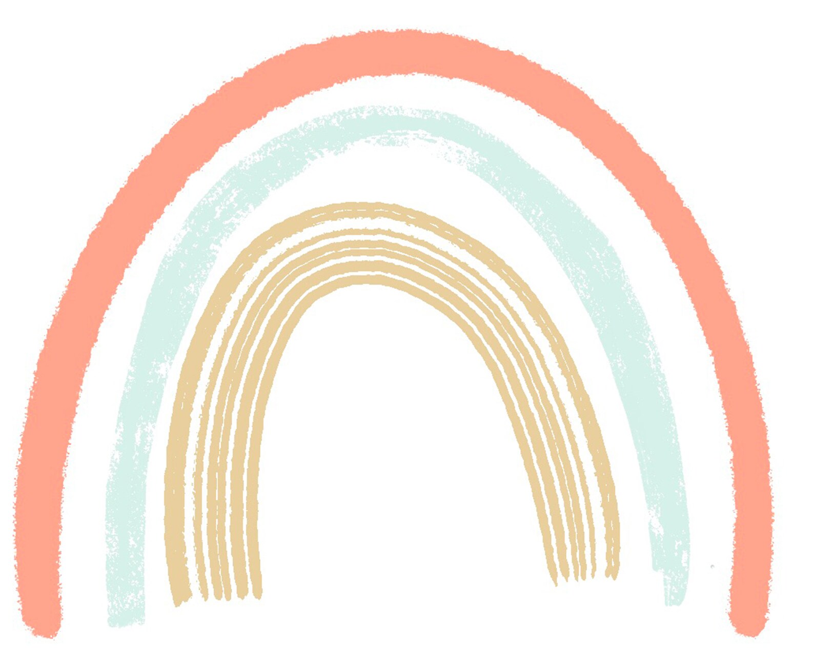 Boho Rainbow Clip Art Set of 12 Png & Jpeg Files Unique Hand Drawn ...