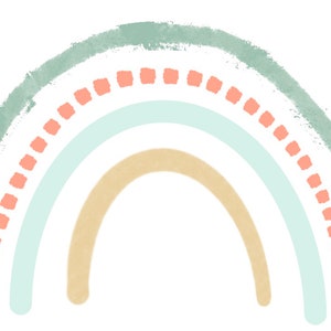 Boho Rainbow Clip Art Set of 12 Png & Jpeg Files Unique Hand Drawn ...