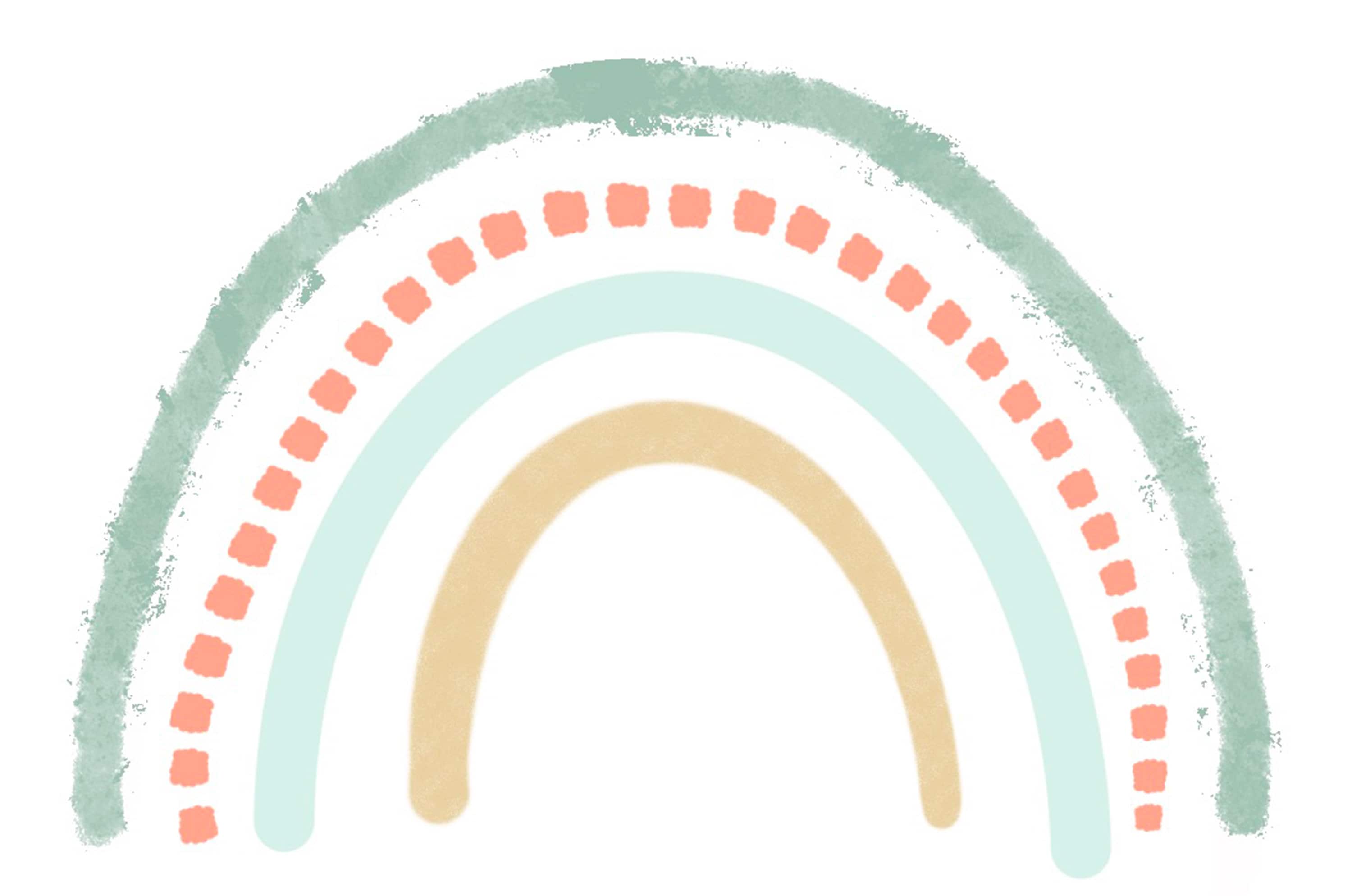 Boho Rainbow Clip Art Set of 12 Png & Jpeg Files Unique Hand Drawn ...