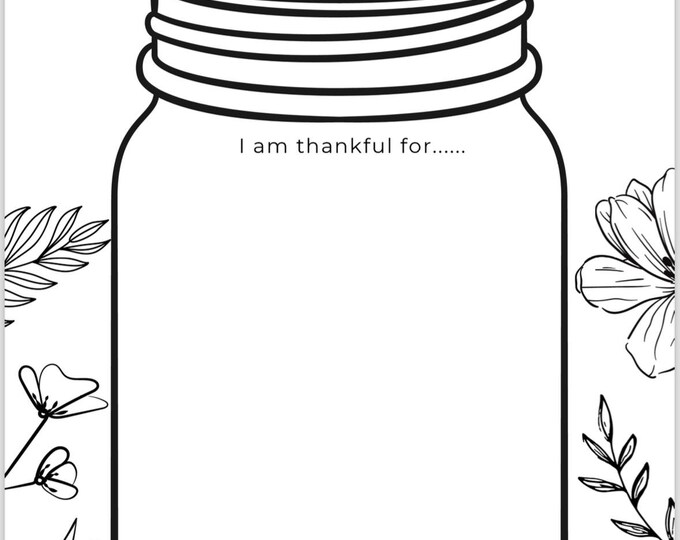 Gratitude Jar Template Print Out - Etsy