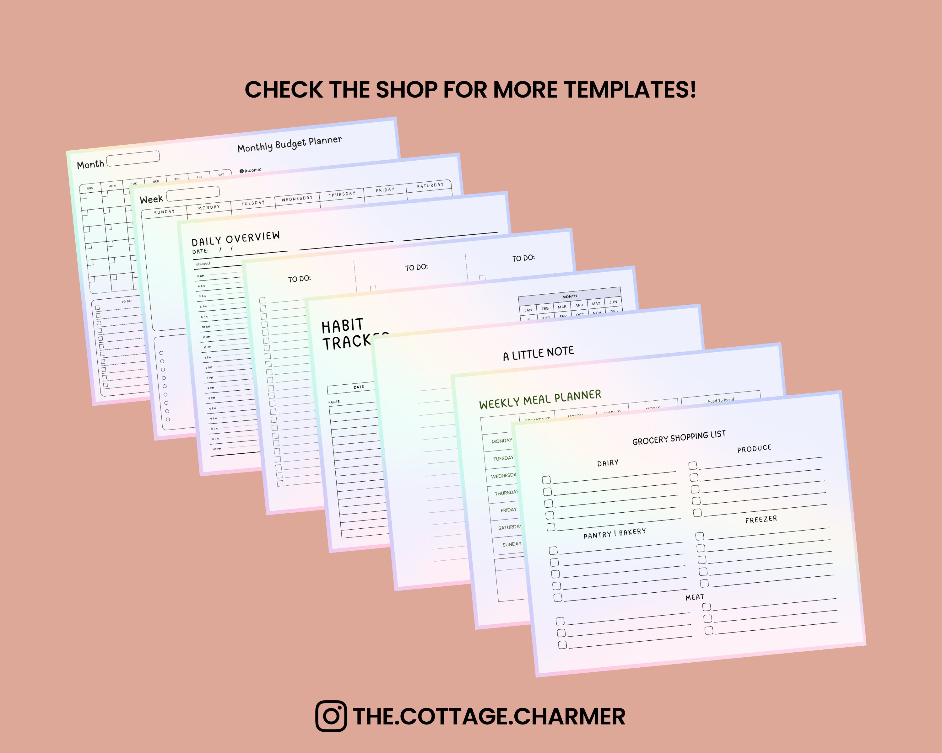 Digital Monthly Planner Template Goodnotes, Notability, Noteshelf, or ...
