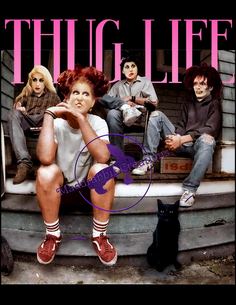 Thug Life Retro Witches Movie PNG BUNDLE Retro Halloween Png Bad ...