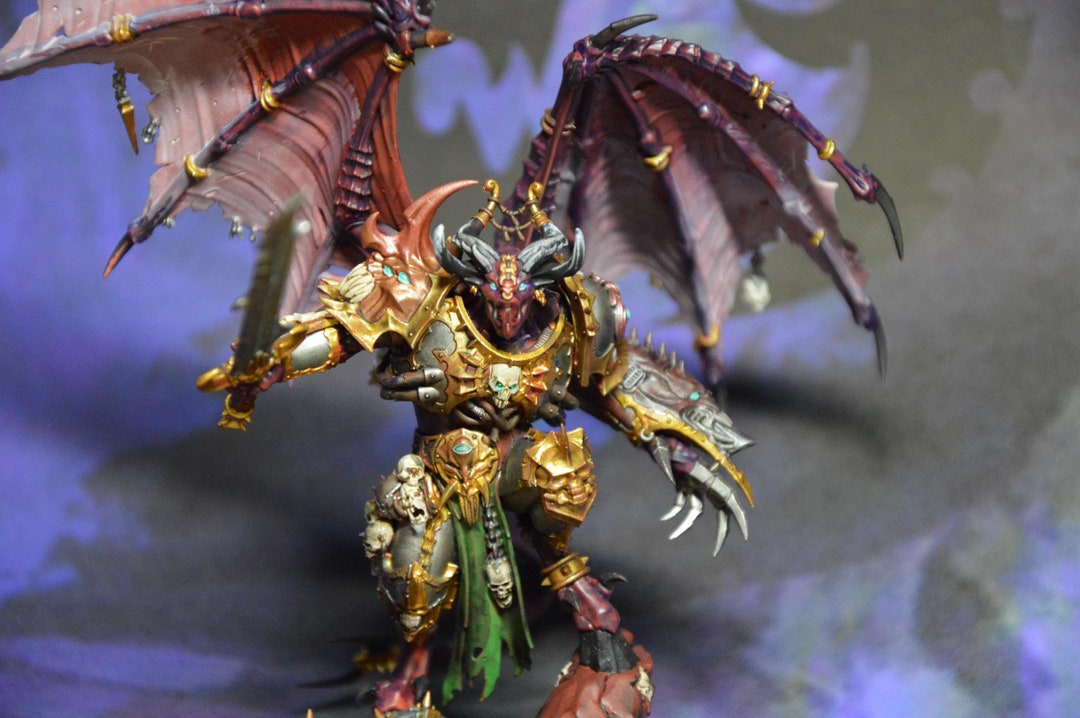 Painted Daemon Prince With Wings - Slaanesh - Chaos Warhammer 40k - Etsy