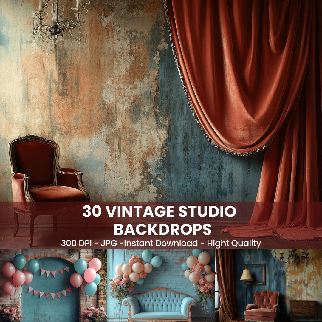 30 Vintage Studio Backdrop, Distressed Scene Backgrounds for Journaling ...