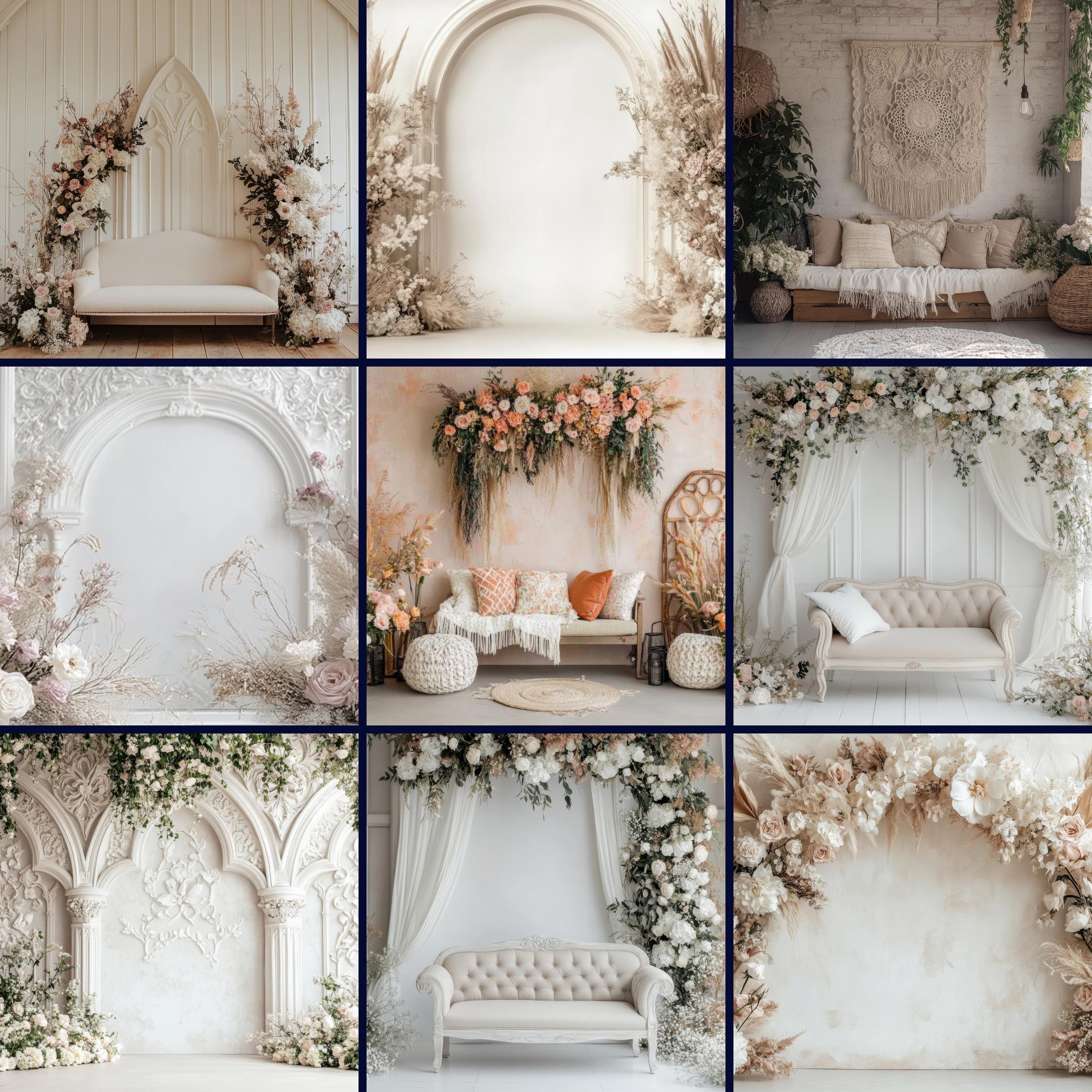 75 Boho Arch Digital Overlays for Maternity Backdrops, Elegant Fine Art ...