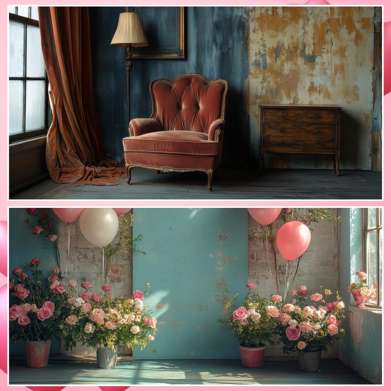 30 Vintage Studio Backdrop, Distressed Scene Backgrounds for Journaling ...