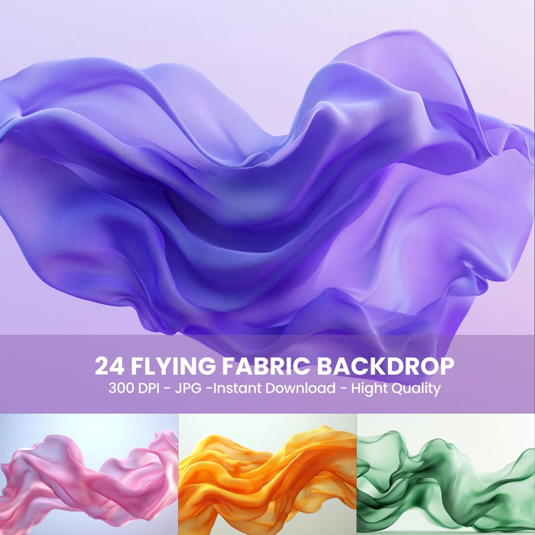 24 Flying Fabric Digital Backdrops, Maternity Overlays, Flowy Fabric ...