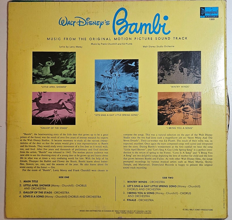 Disney's Bambi RARE Vintage Orginal Vinyl Record - Etsy