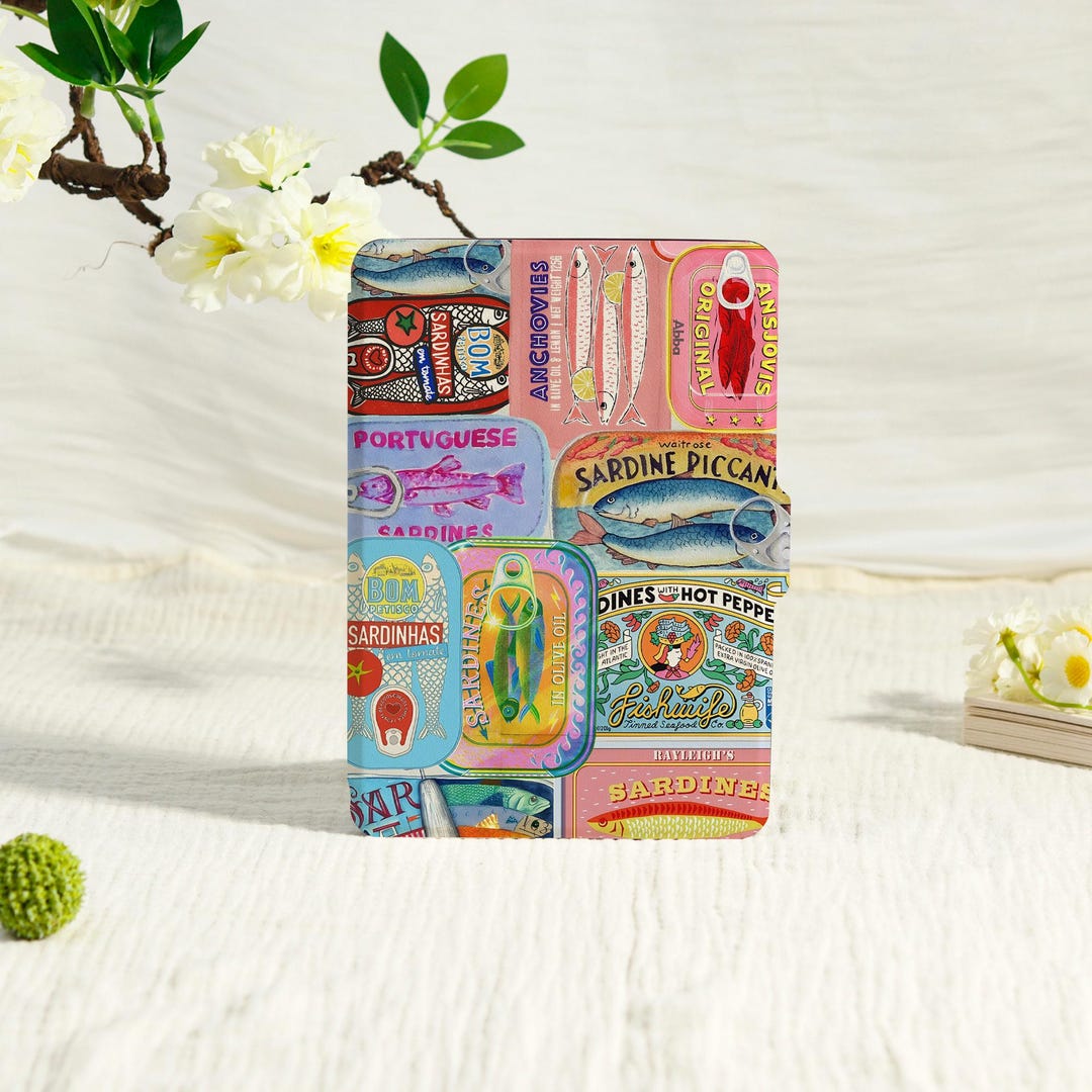 Vintage Sardine Tin Collage Kindle Case With Hand Strap,kindle 6/6.8 ...